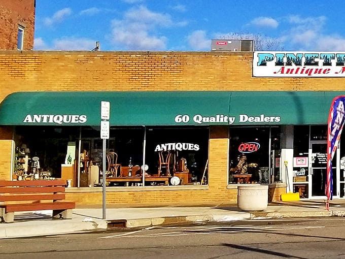 The full view reveals the unassuming charm of this treasure trove on Main Street. Like finding a gold mine disguised as a small-town storefront.