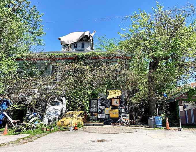 Sunlight reveals the full glory of this architectural oddity, where nature and human creativity engage in a decades-long conversation.