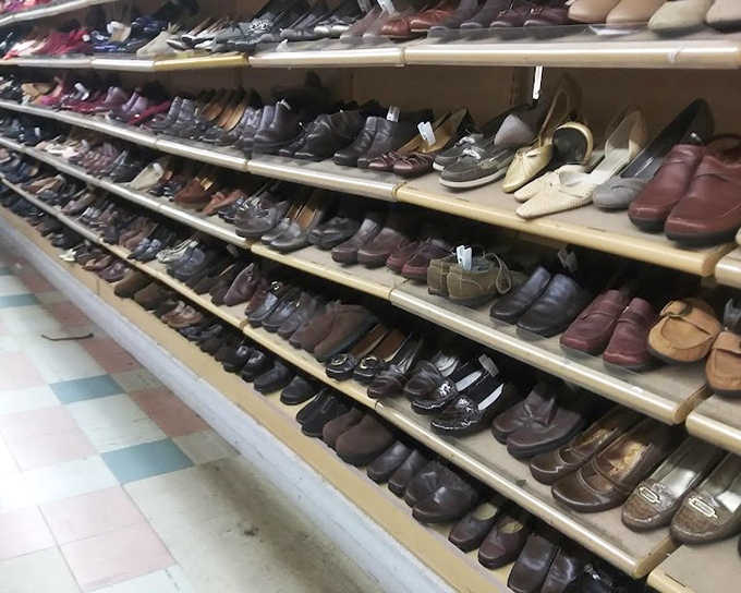 The footwear section stretches impressively, offering everything from practical work shoes to dressy options for special occasions.