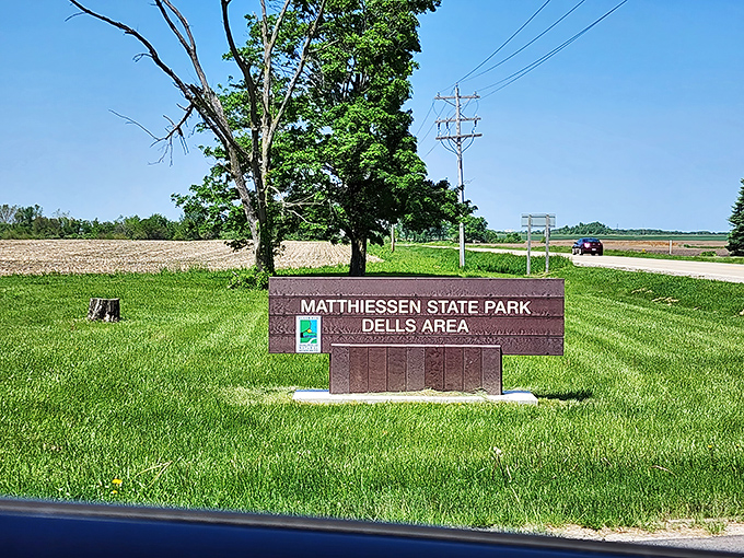 The unassuming entrance sign belies the natural wonders that await beyond &ndash; like finding a five-star restaurant in a strip mall.