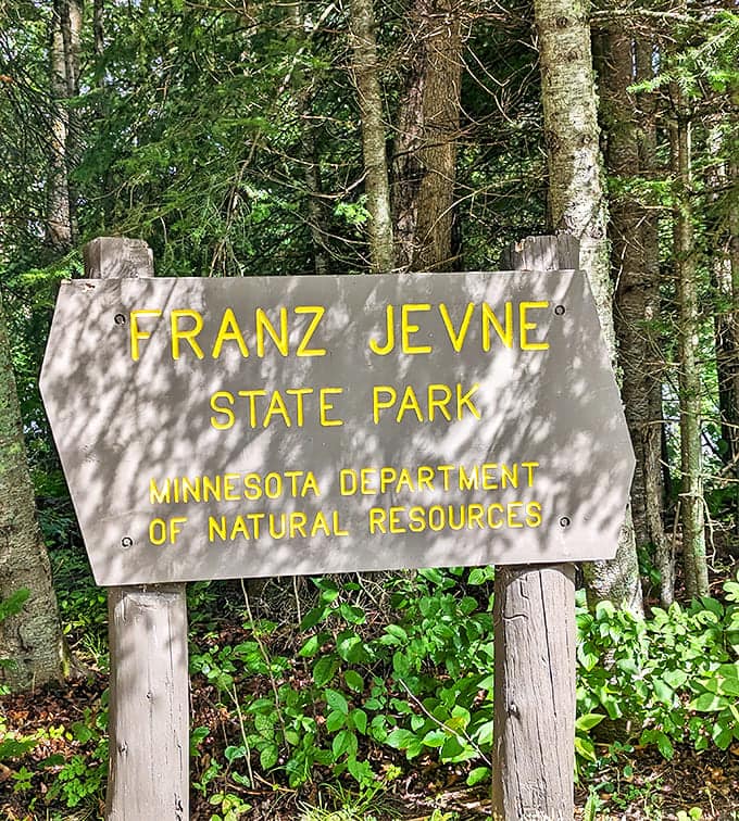 The park's entrance sign stands as a humble guardian to one of Minnesota's most underrated natural treasures.