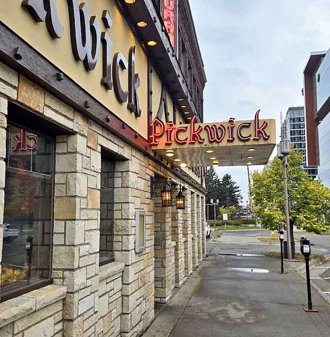 The Pickwick sign glows like a beacon against Duluth's skyline, promising warmth, hospitality, and meals worth remembering long after the plates are cleared.