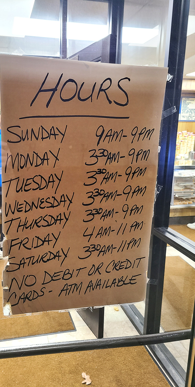 Hours that start at 3 AM aren't just business information – they're a love letter to early risers and night owls alike.