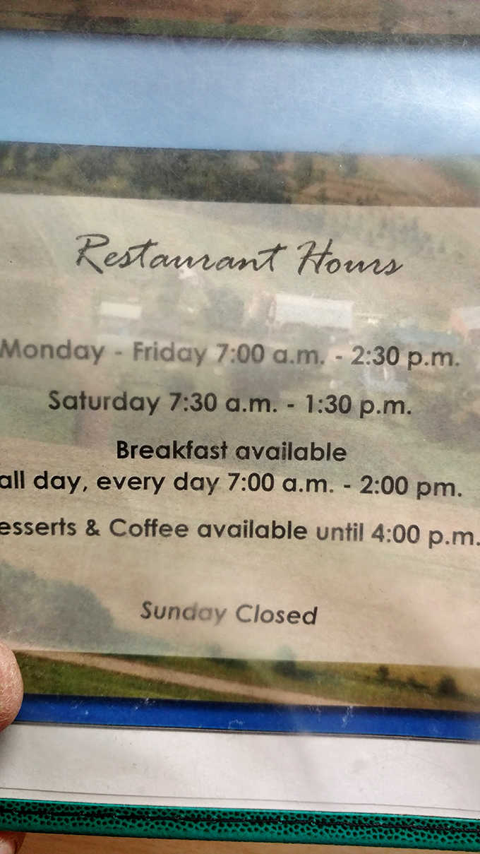 Early birds get the pancakes at Tutti Fruitti, where breakfast is served all day but the doors close by mid-afternoon, country time.