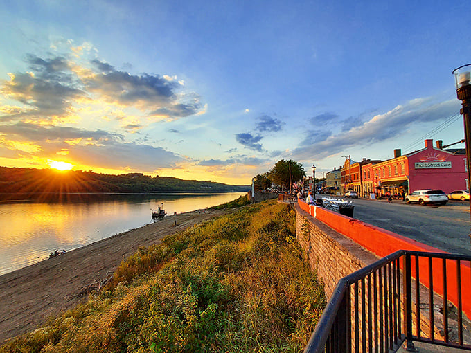 A New Richmond sunset transforms the Ohio River into liquid gold &ndash; nature's nightly reminder that some views can't be improved with filters.