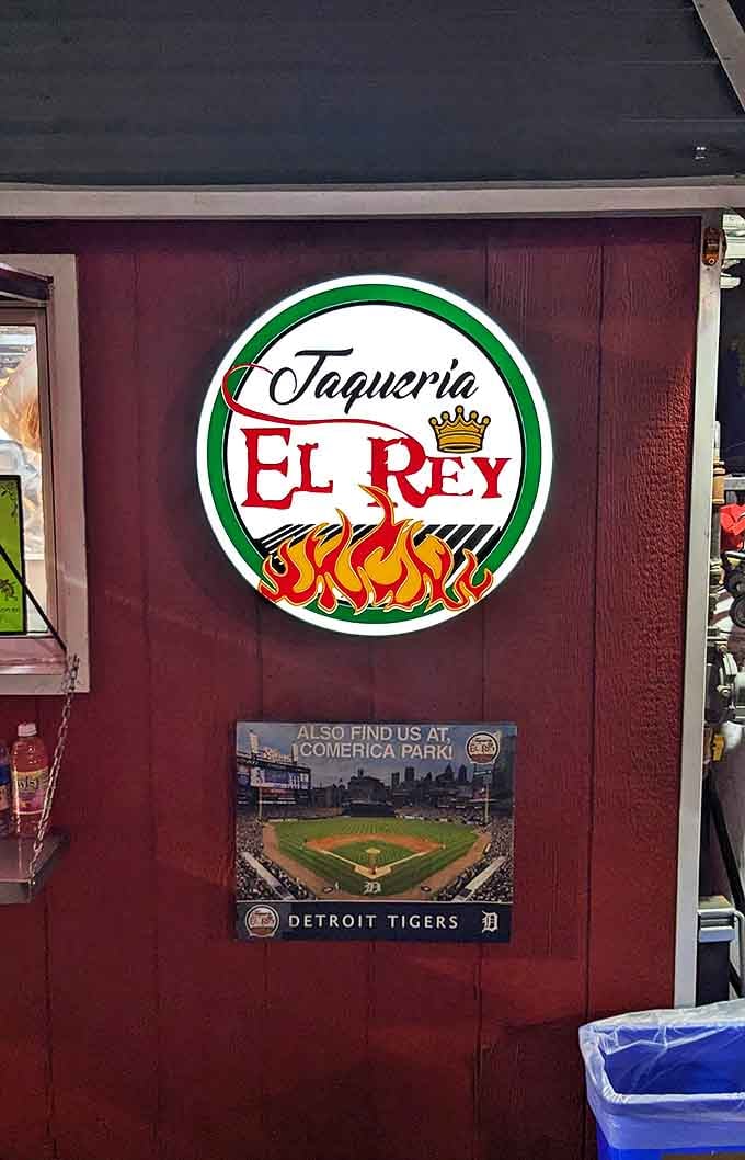 The El Rey logo with those flames isn't just decoration, it's a promise of the fire-grilled goodness waiting for you.