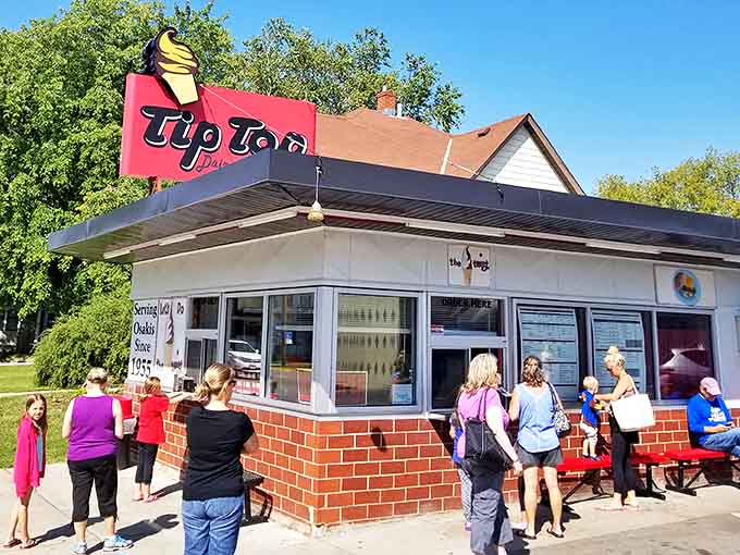 The line outside Tip Top isn't just customers waiting – it's a community forming around the universal language of great food.