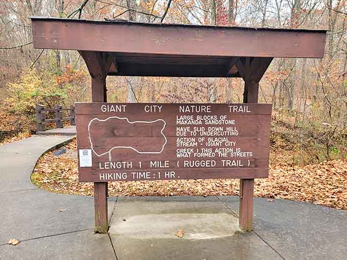 The trail information board understates the magic ahead &ndash; "rugged trail" doesn't begin to describe this geological wonderland waiting to be explored.