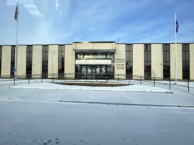 The Wadena County Courthouse stands as a testament to civic pride, its clean lines and functional design reflecting the practical nature of the community it serves.