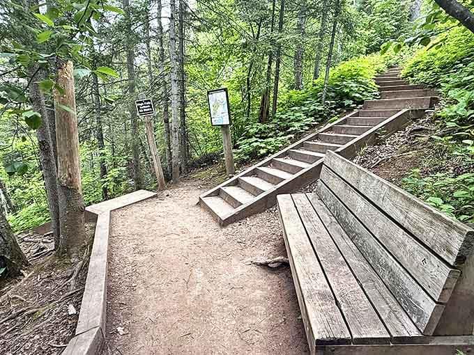 This isn't just a bench &ndash; it's nature's invitation to sit awhile and remember why we leave our couches in the first place.