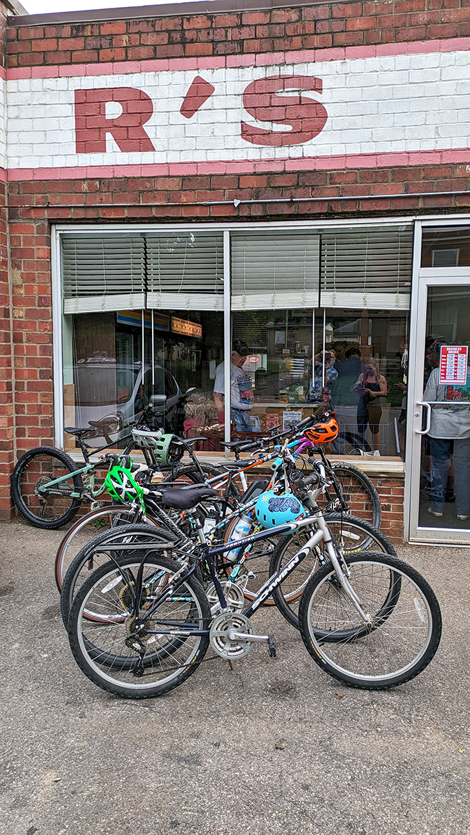 Bikes parked outside Miller's tell the story of locals who know exactly where to fuel up after a long ride around Athens.