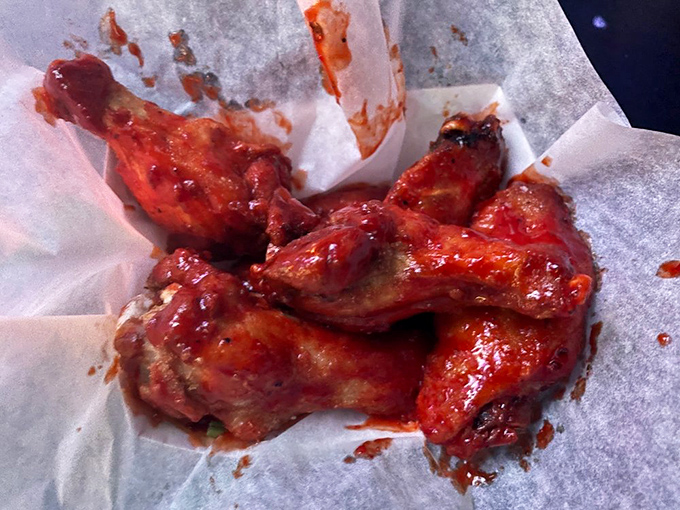 These wings mean business &ndash; glistening with sauce and ready to fuel serious pinball competitions or casual nights out with friends.