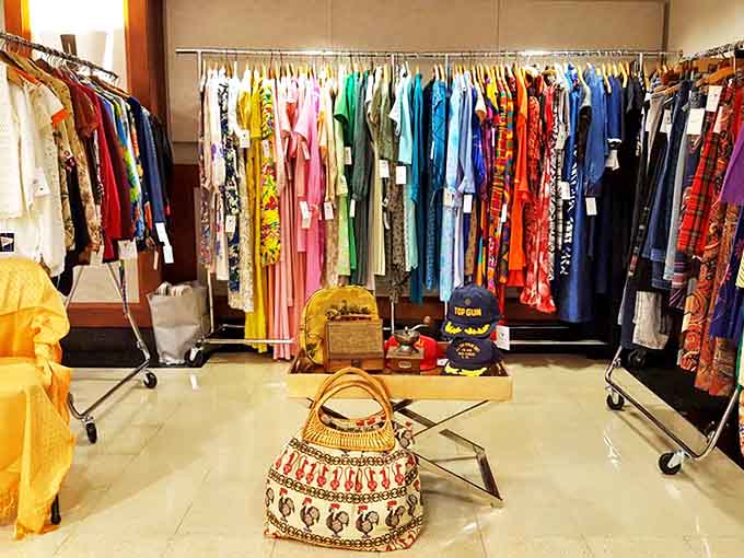 A rainbow of vintage clothing awaits fashion adventurers &ndash; each piece offering the chance to wear a unique slice of history.