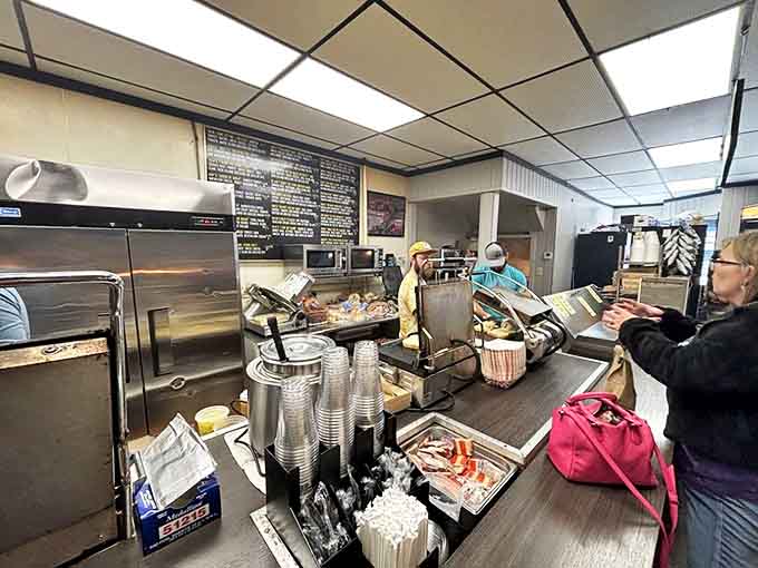 The counter where barbecue dreams come true &ndash; simple, efficient, and focused on getting exceptional food into hungry hands without unnecessary fuss.