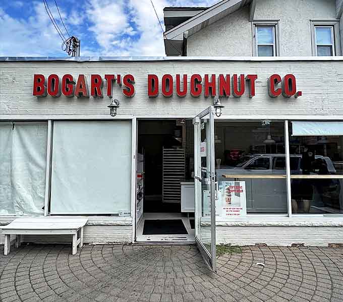 The entrance to Bogart's stands like a portal to a sweeter dimension, where calories don't count and happiness is served fresh daily.