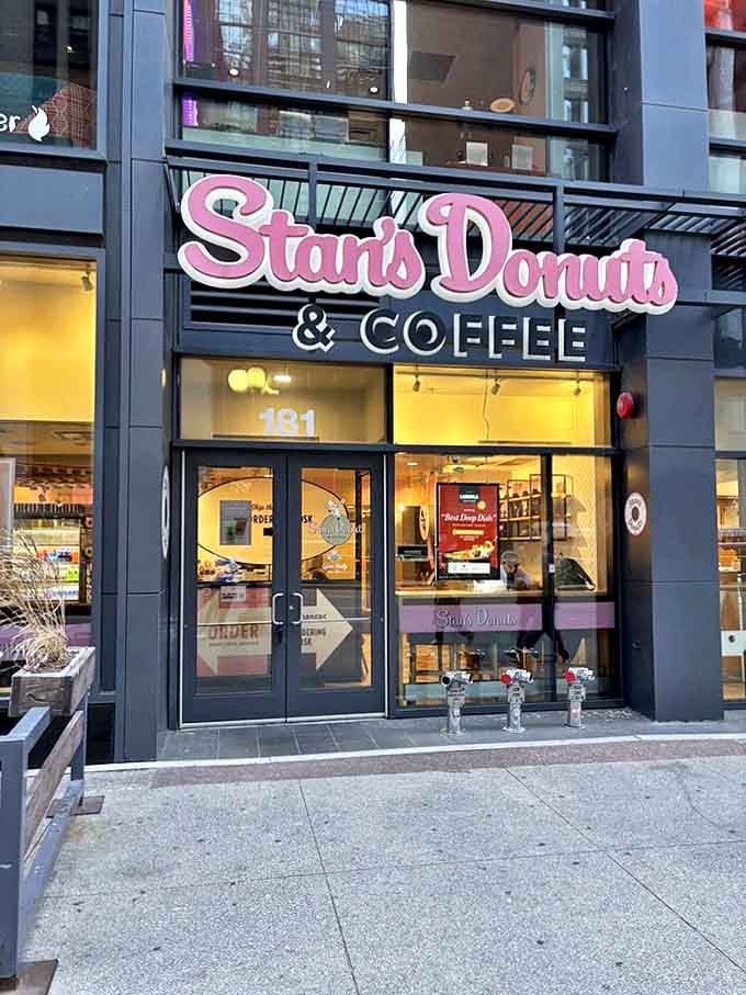 Stan's welcoming entrance stands ready to initiate newcomers into the cult of exceptional donuts &ndash; the beginning of many sweet Chicago memories.