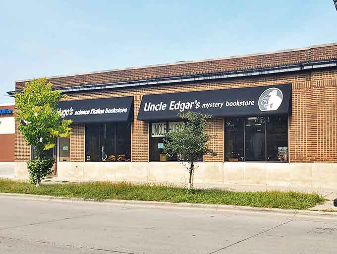 The exterior view shows both Uncle Hugo's and its sister store, creating a literary complex that serves as Minneapolis's portal to speculative fiction.