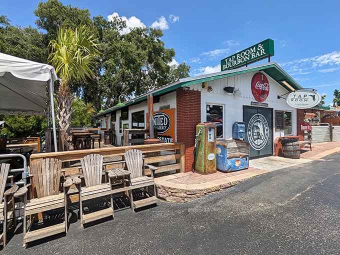 Adirondack chairs invite you to linger a while longer after your meal, soaking up Florida sunshine and planning your inevitable return visit.