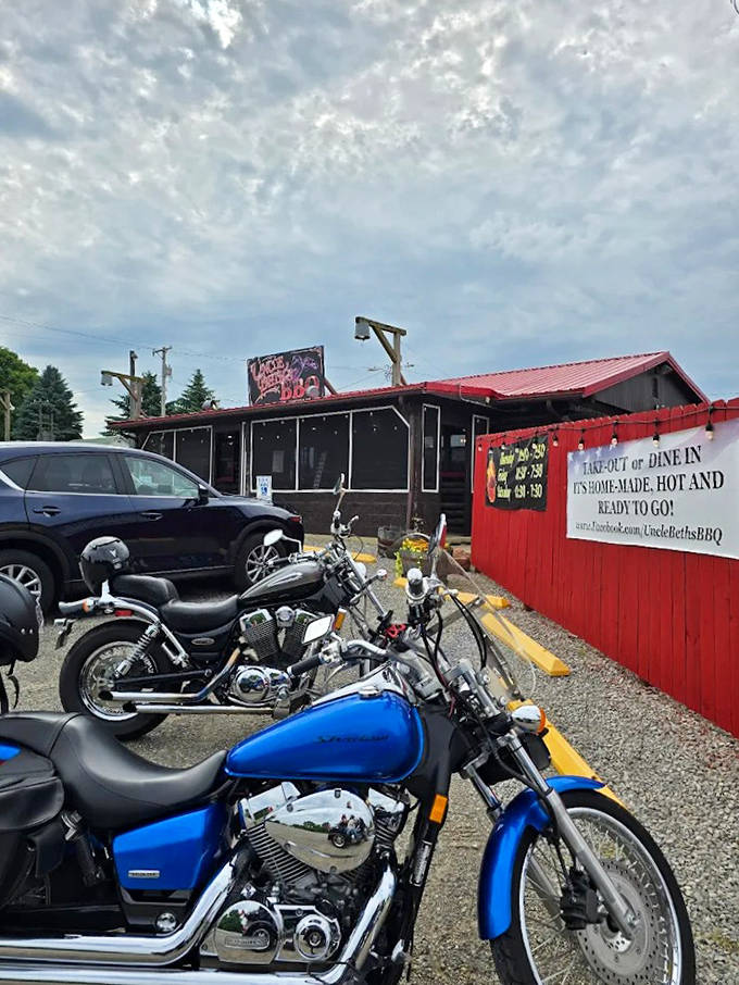 Motorcycles line up outside &ndash; because nothing completes a countryside ride like a detour for world-class barbecue at this hidden gem.