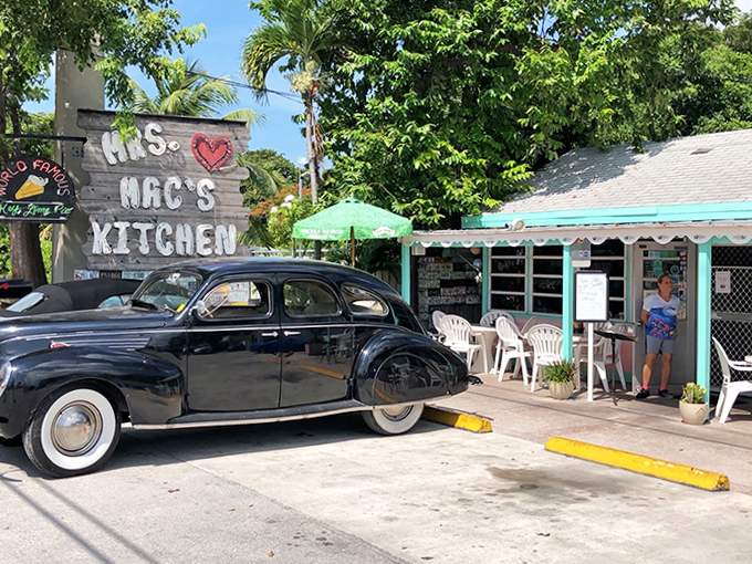 Classic cars and modern trucks share the parking lot, a testament to the timeless appeal of a place that's been satisfying seafood cravings for generations.