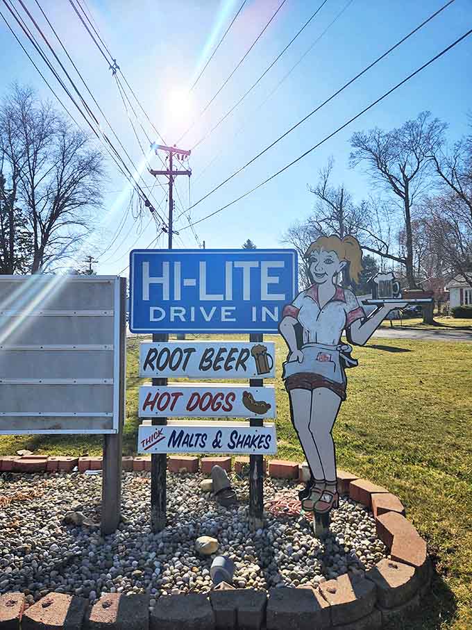 The roadside sign featuring the Hi-Lite mascot has become a beloved landmark, signaling to travelers they've found a genuine Michigan treasure.