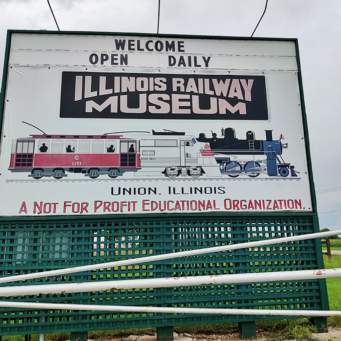 The welcoming sign promises more than just exhibits – it's an invitation to experience living history in motion at America's largest railway museum.