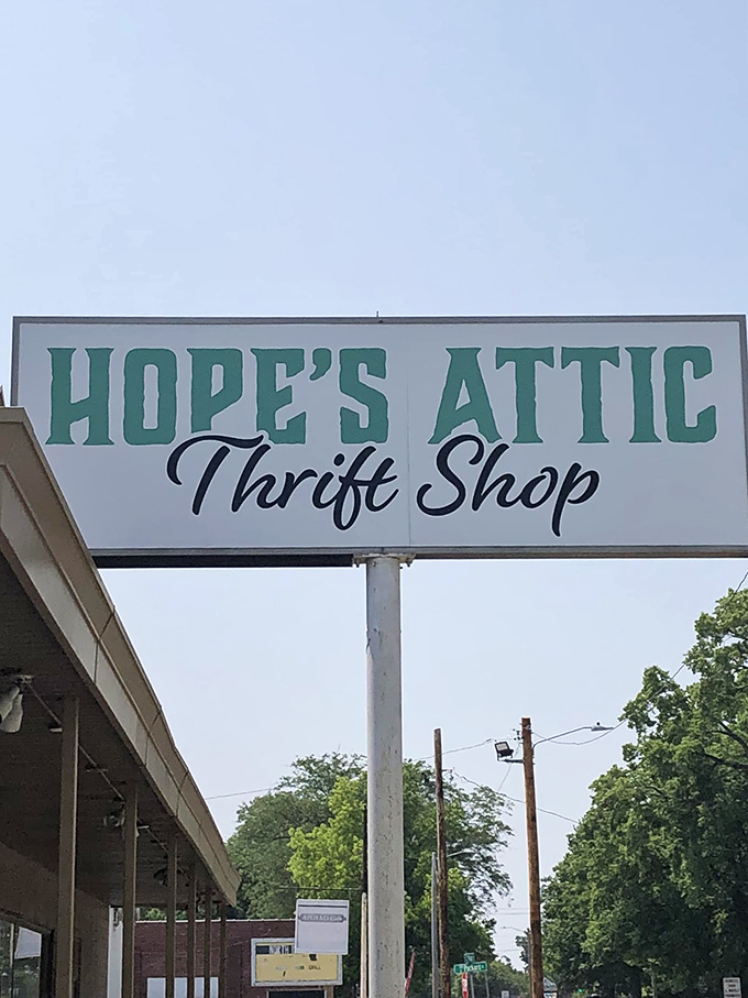 The iconic Hope's Attic sign stands as a beacon for bargain hunters and vintage lovers alike &ndash; a landmark for the thrift-savvy.