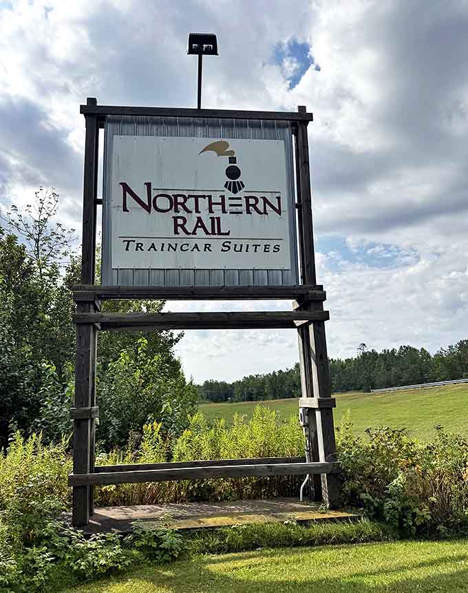 The Northern Rail sign stands as both welcome and promise &ndash; unique adventures await just beyond this wooden sentinel.