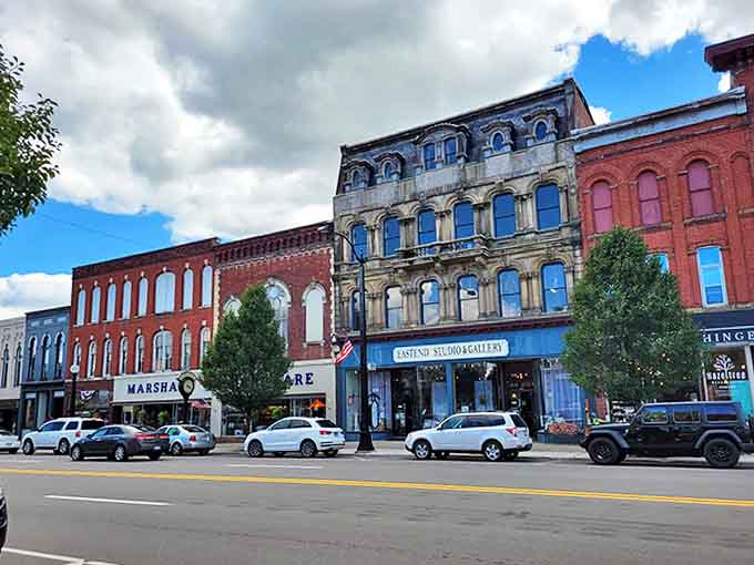 Marshall's historic storefronts create a living museum of commercial architecture, where shopping local means stepping into spaces that have welcomed customers for over a century.