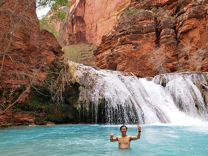 The ultimate reward: After conquering the trail, nothing beats immersing yourself in these refreshing, mineral-rich waters.