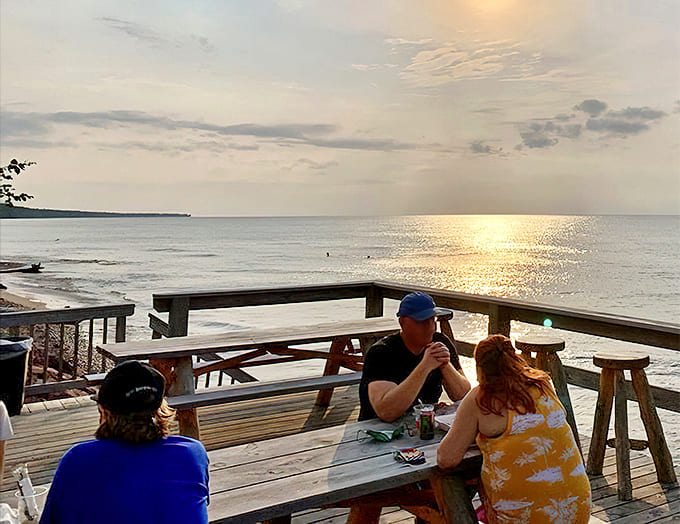 Sunset views from the deck transform an already exceptional meal into something magical &ndash; Lake Superior providing the perfect backdrop for memory-making.