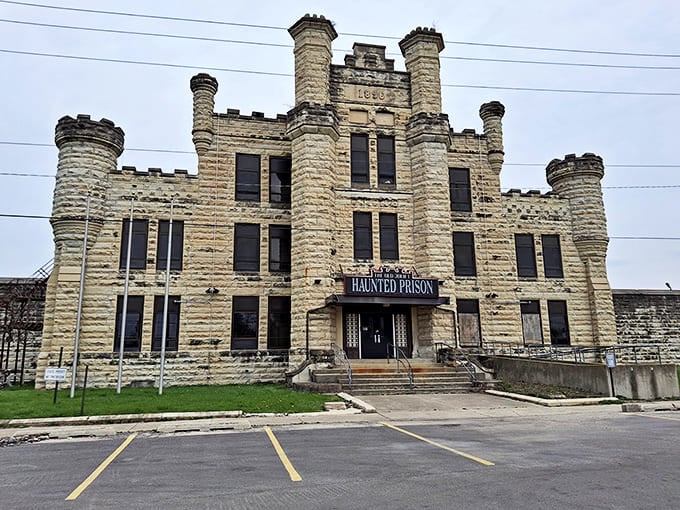 The limestone exterior has weathered nearly two centuries of Illinois seasons, its imposing presence a permanent fixture in Joliet's landscape.