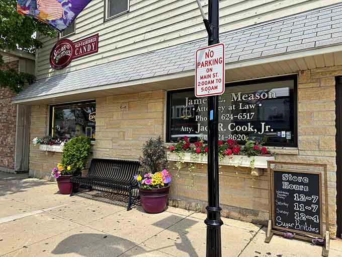 The exterior view reveals a humble storefront that belies the extraordinary world of sweetness waiting just beyond its threshold.