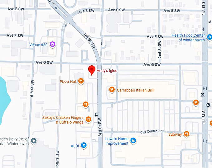 16. andy's igloo drive in restaurant map