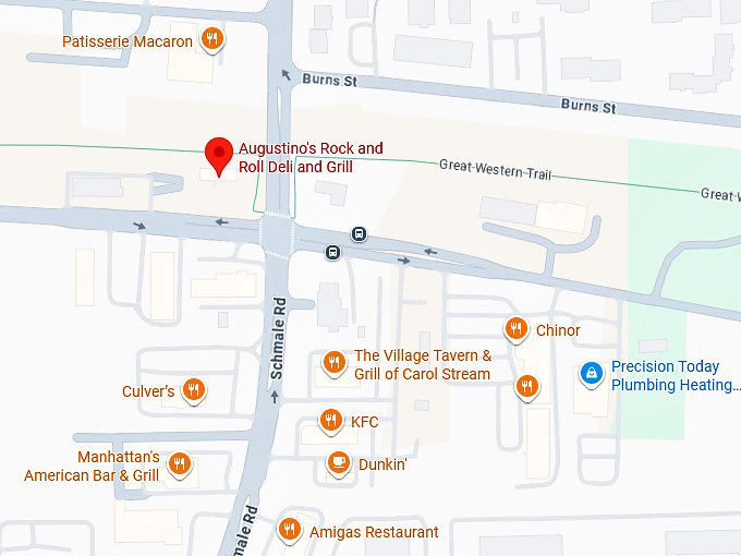 16. augustino's rock and roll deli and grill (carol stream, il) map