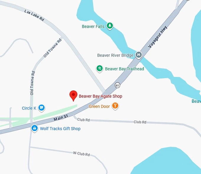 16. beaver bay agate shop map
