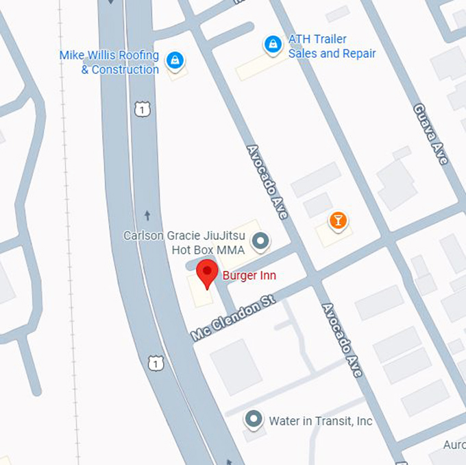 16. burger inn (melbourne, fl ) map