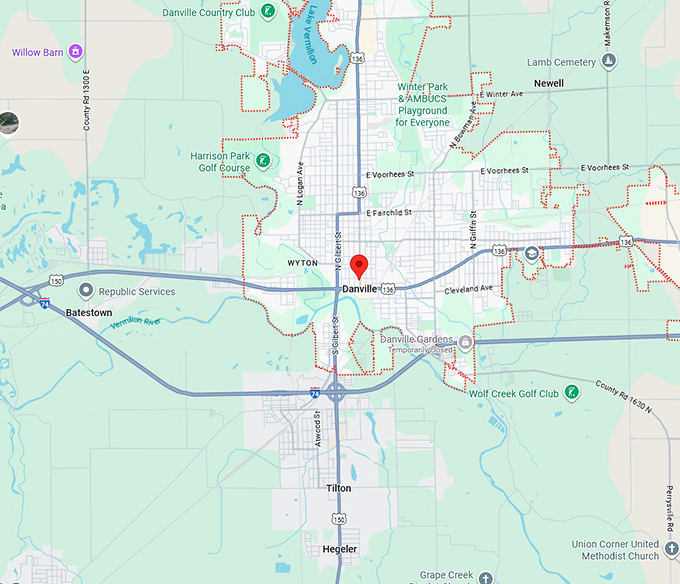 16. danville, illinois map