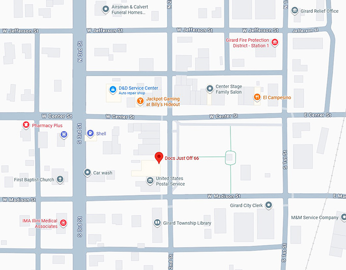 16. docs just off 66 (girard, il) map