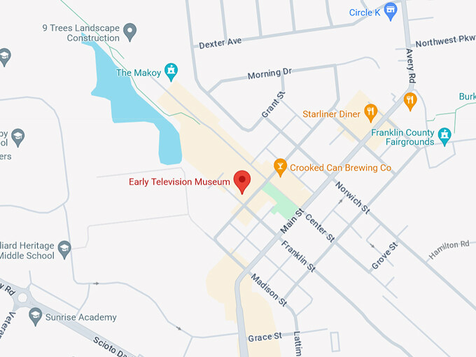 16. early television museum 10 map