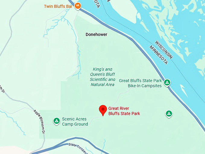 16. great river bluffs state park (winona, mn) map