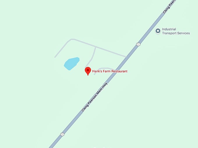 16. hank's farm restaurant map