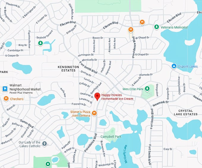 16. happy howies homemade ice cream (deltona) map
