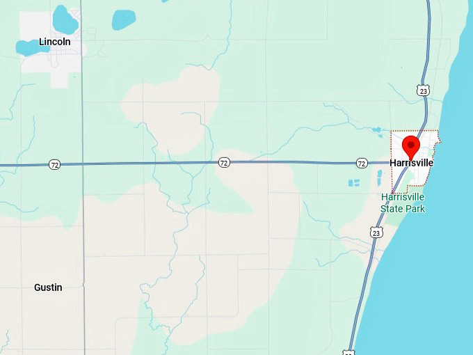 16. harrisville, michigan map