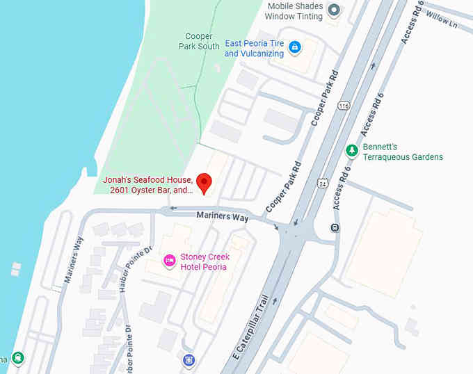 16. jonah's seafood house & 2601 oyster bar (east peoria, il) map