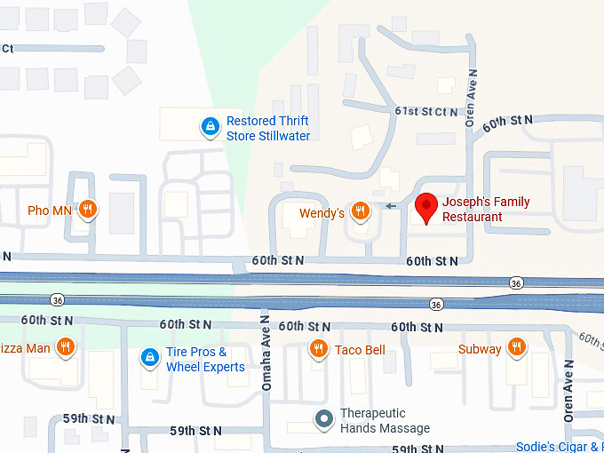 16. joseph's family restaurant (stillwater, mn) map