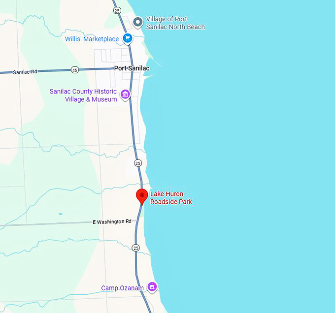 16. lake huron roadside park map