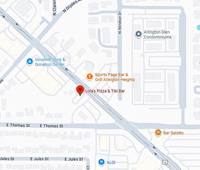 16. lola's pizza & tiki bar map