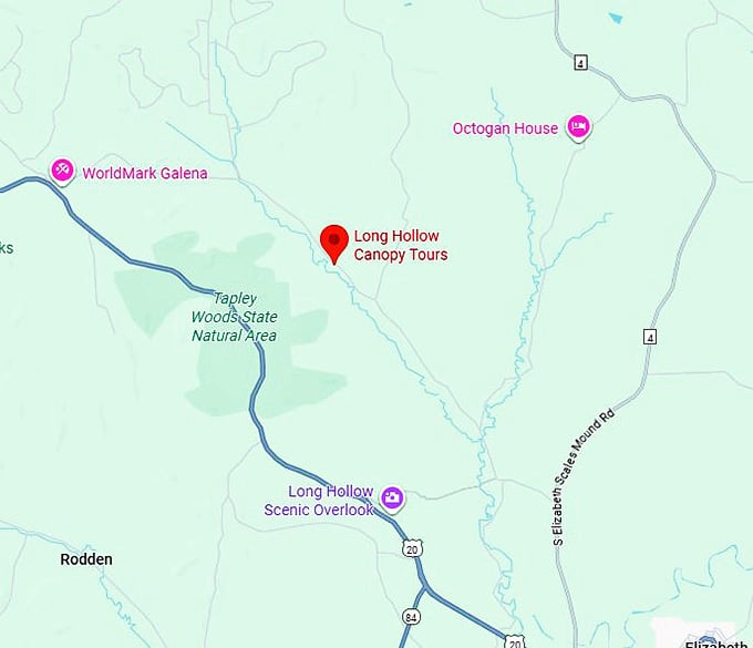 16. long hollow canopy tours (galena, il) map