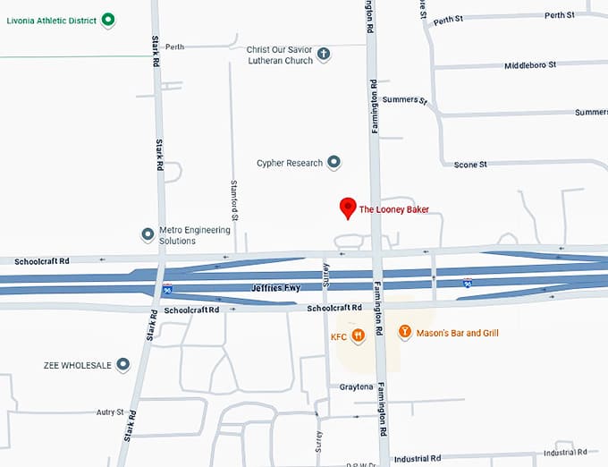 16. looney bakery (livonia, mi) map